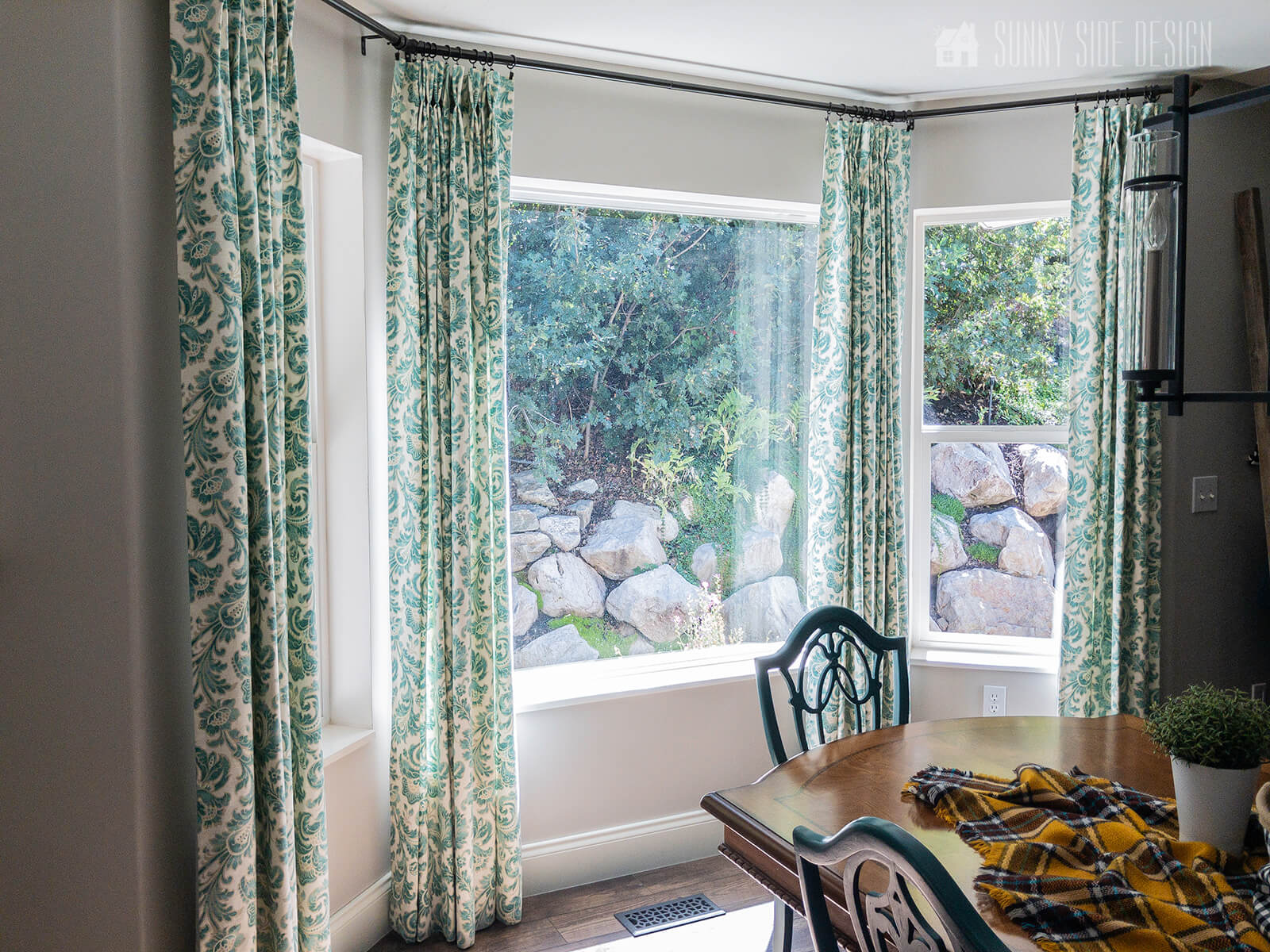 How To DIY Your Own Bay Window Curtain Rod | Sunny Side Design