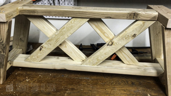 Simple 2x4 Bench with Plans | Farmhouse Bench | Sunny Side Design