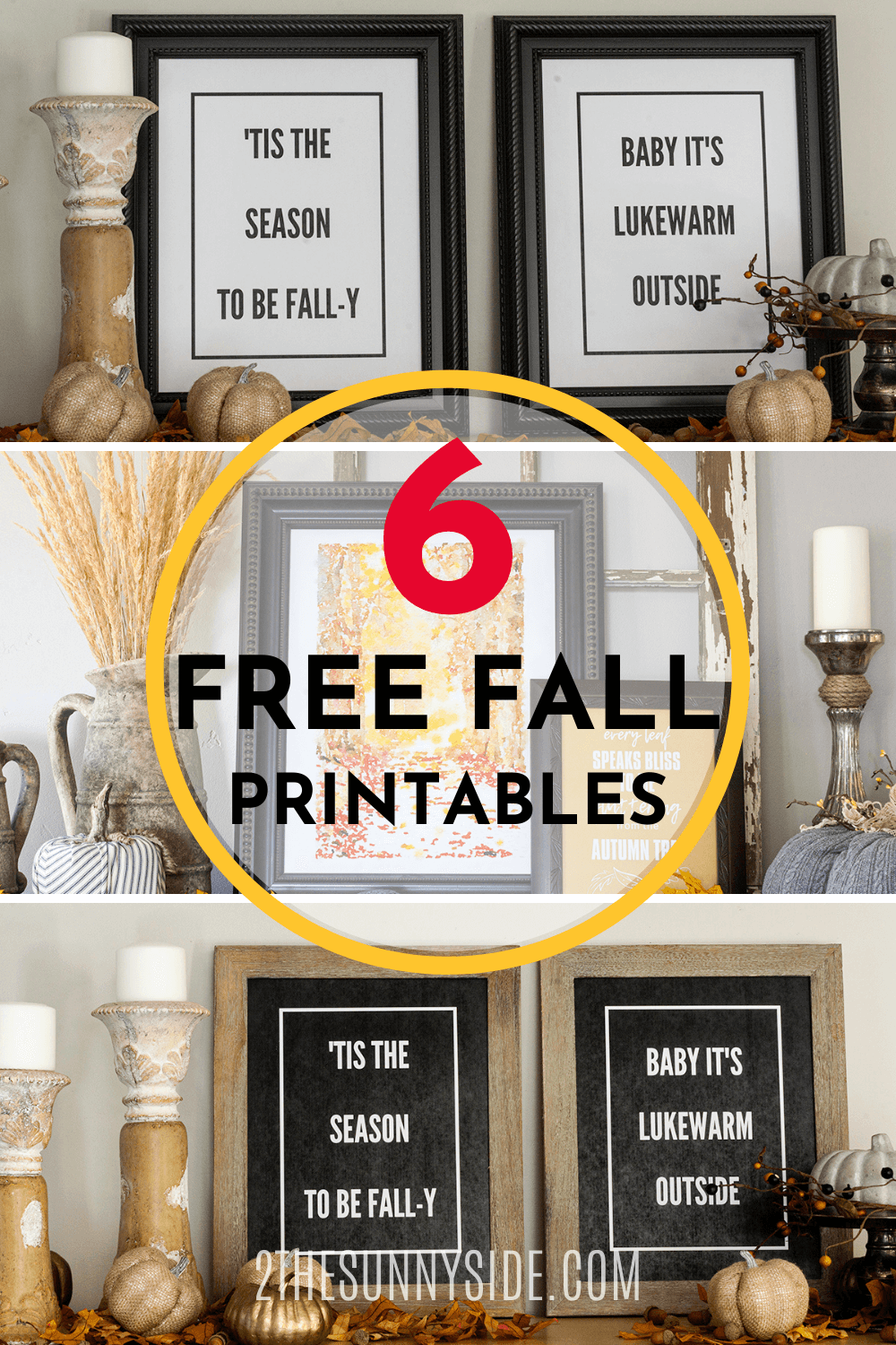How to Decorate with Free Fall Printables | Sunnyside Home