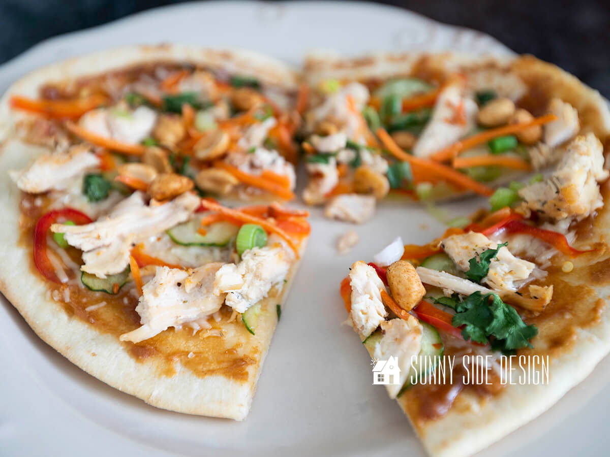 Easy Thai Chicken Pizza with Peanut Sauce | Sunnyside Home