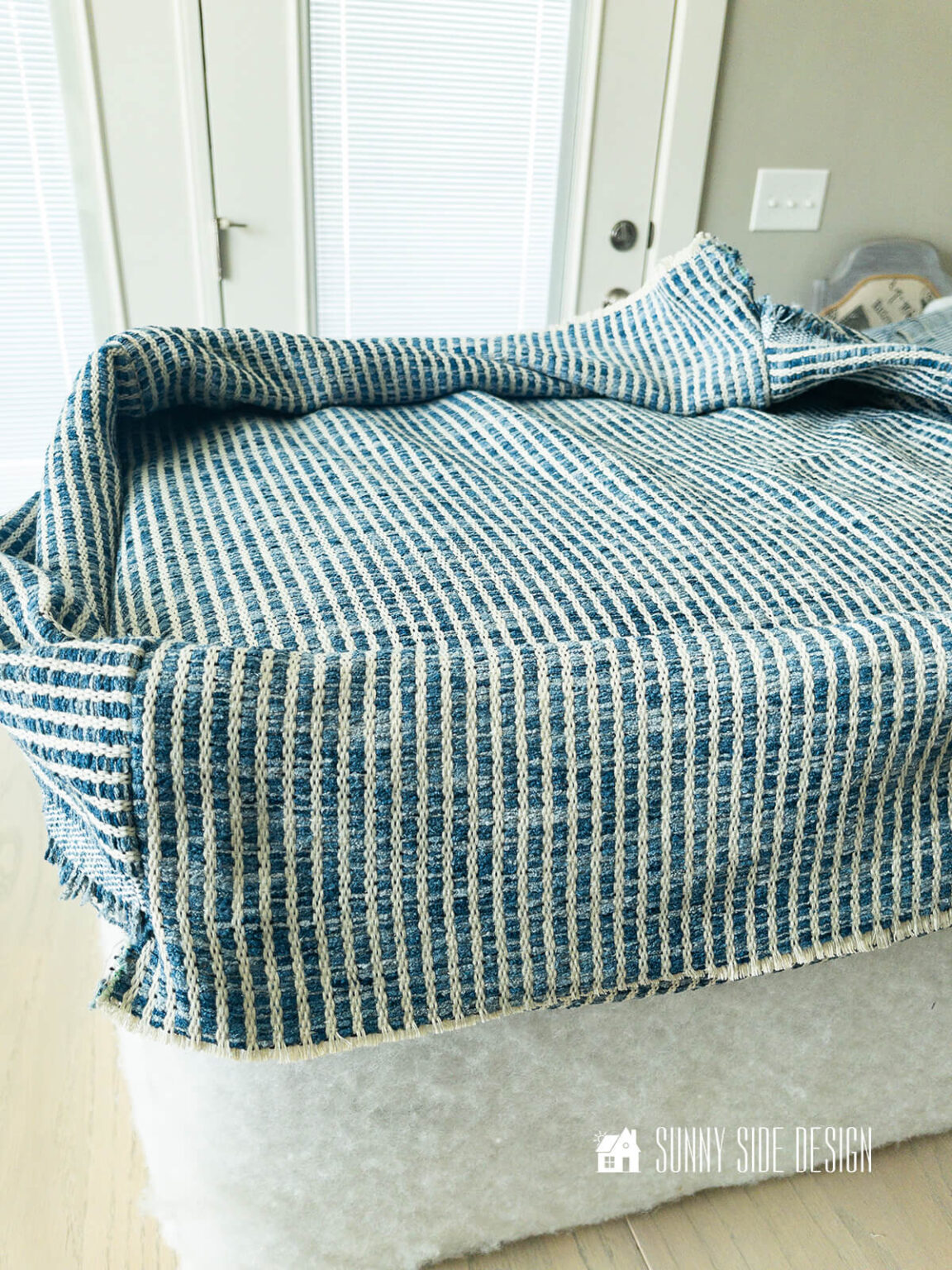 Simple Upholstered DIY Ottoman Makeover | Sunnyside Home