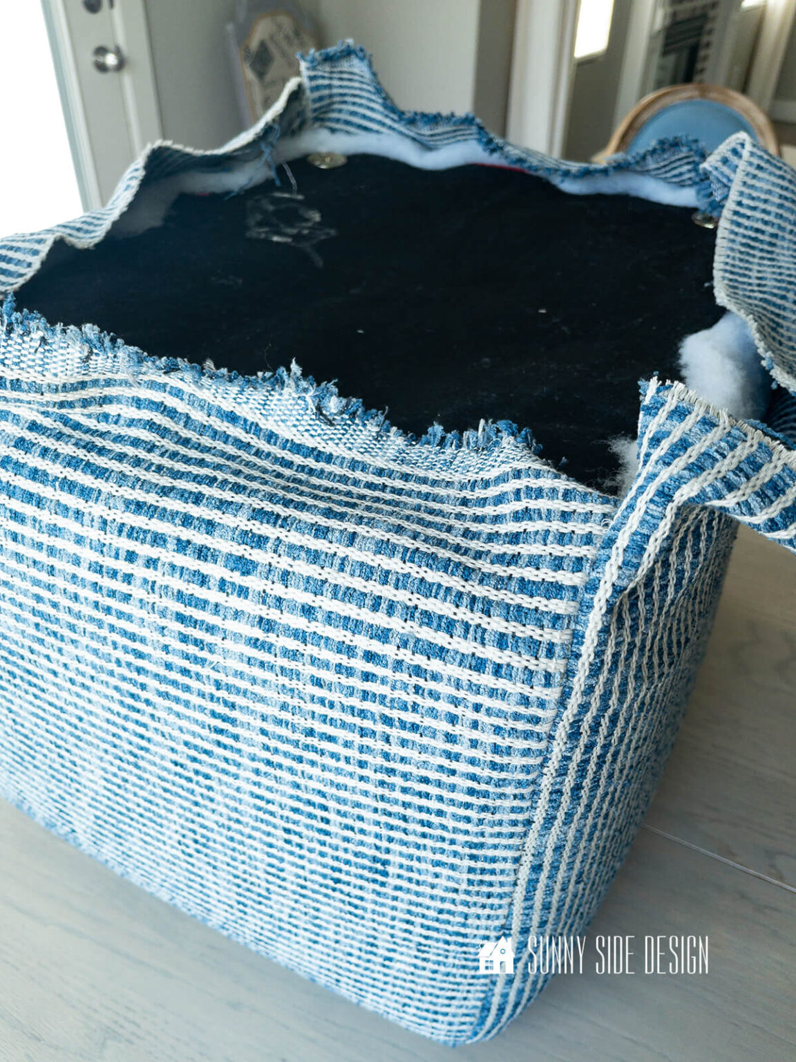Simple Upholstered DIY Ottoman Makeover | Sunnyside Home