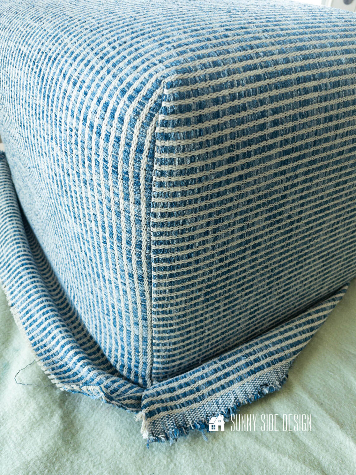 Simple Upholstered DIY Ottoman Makeover | Sunnyside Home