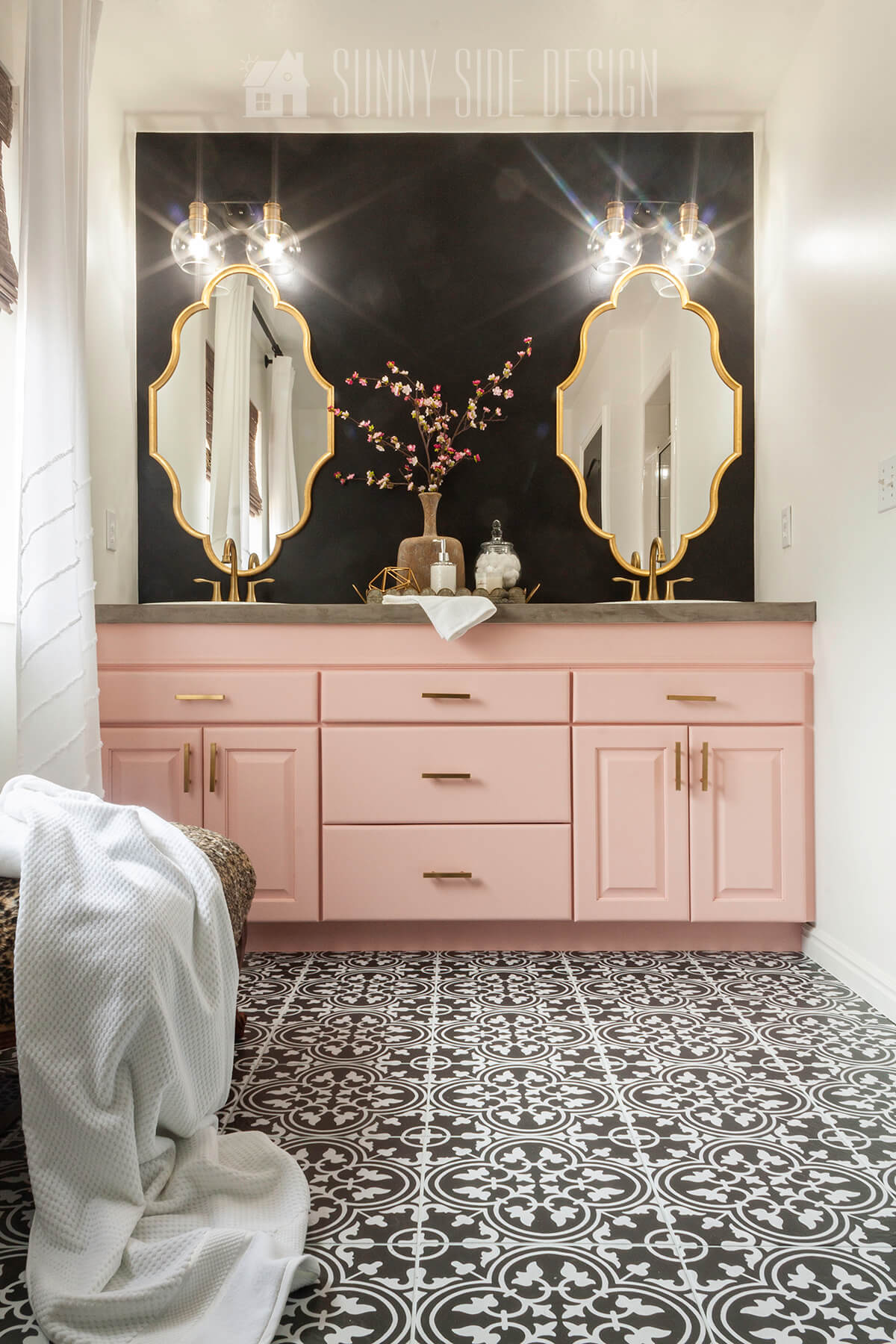 Easy Tile Floor Makeover Without Stenciling Or Paint | Sunnyside Home