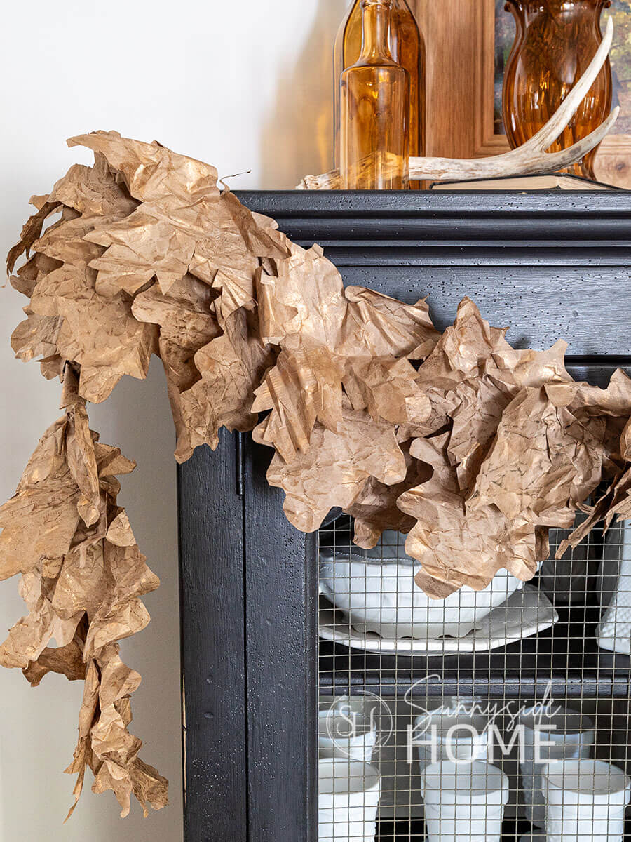 Cheap and Easy Recycled Paper Fall Leaf Garland | Sunnyside Home