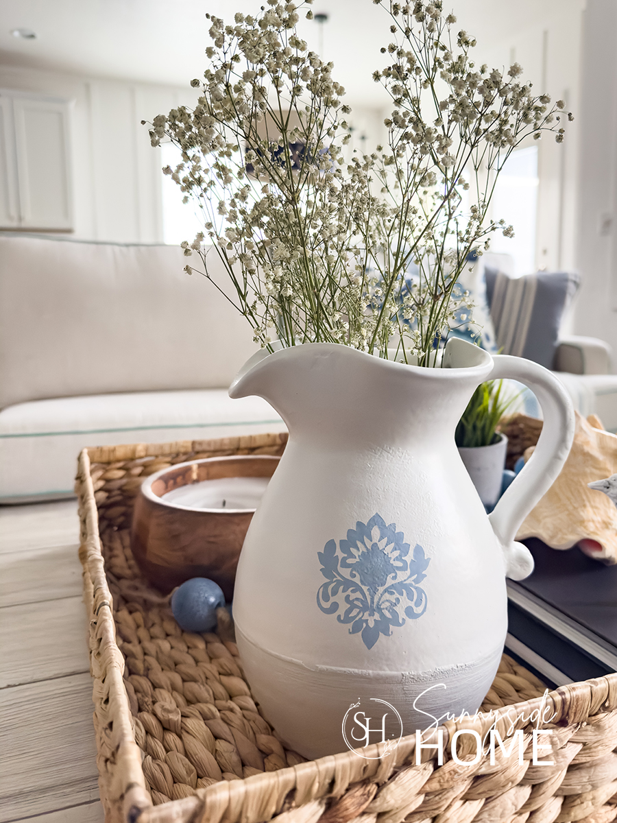 How to Paint a Ceramic Pitcher Inspired by Pottery Barn | Sunnyside Home